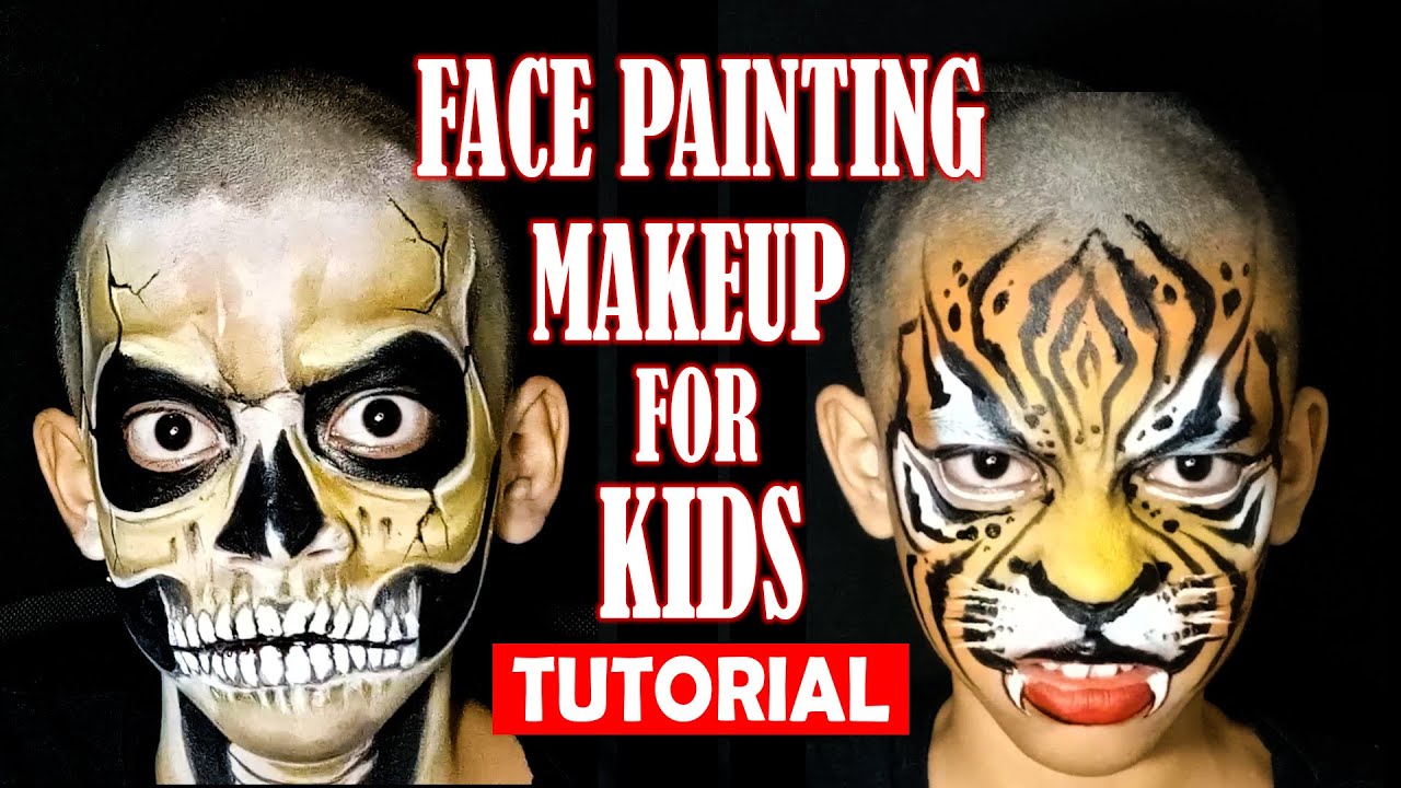 TUTORIAL FACE PAINTING TENGKORAK & MACAN UNTUK PEMULA || MAKEUP CEPAT ...
