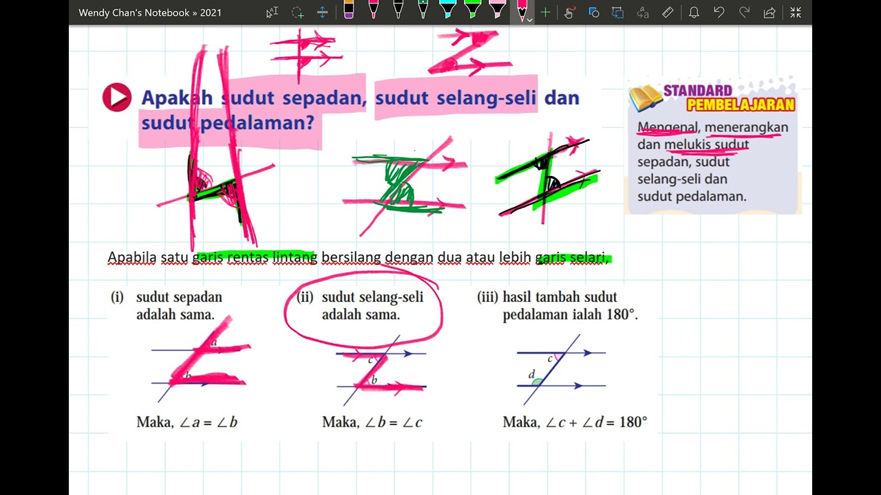 Latih Diri 8.3b SUDUT SEPADAN, SELANG SELI DAN SUDUT PEDALAMAN - YouTube
