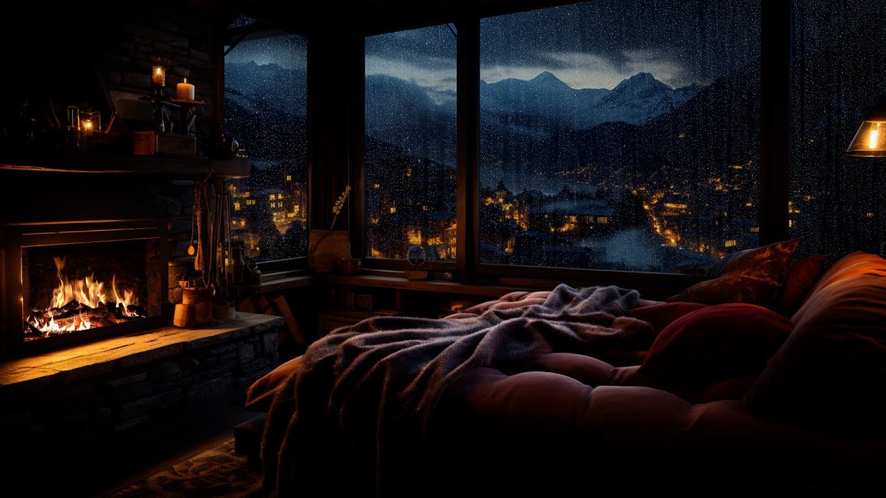 Rain Sounds & Fireplace For Sleep | Immerse Yourself In The Soothing ...