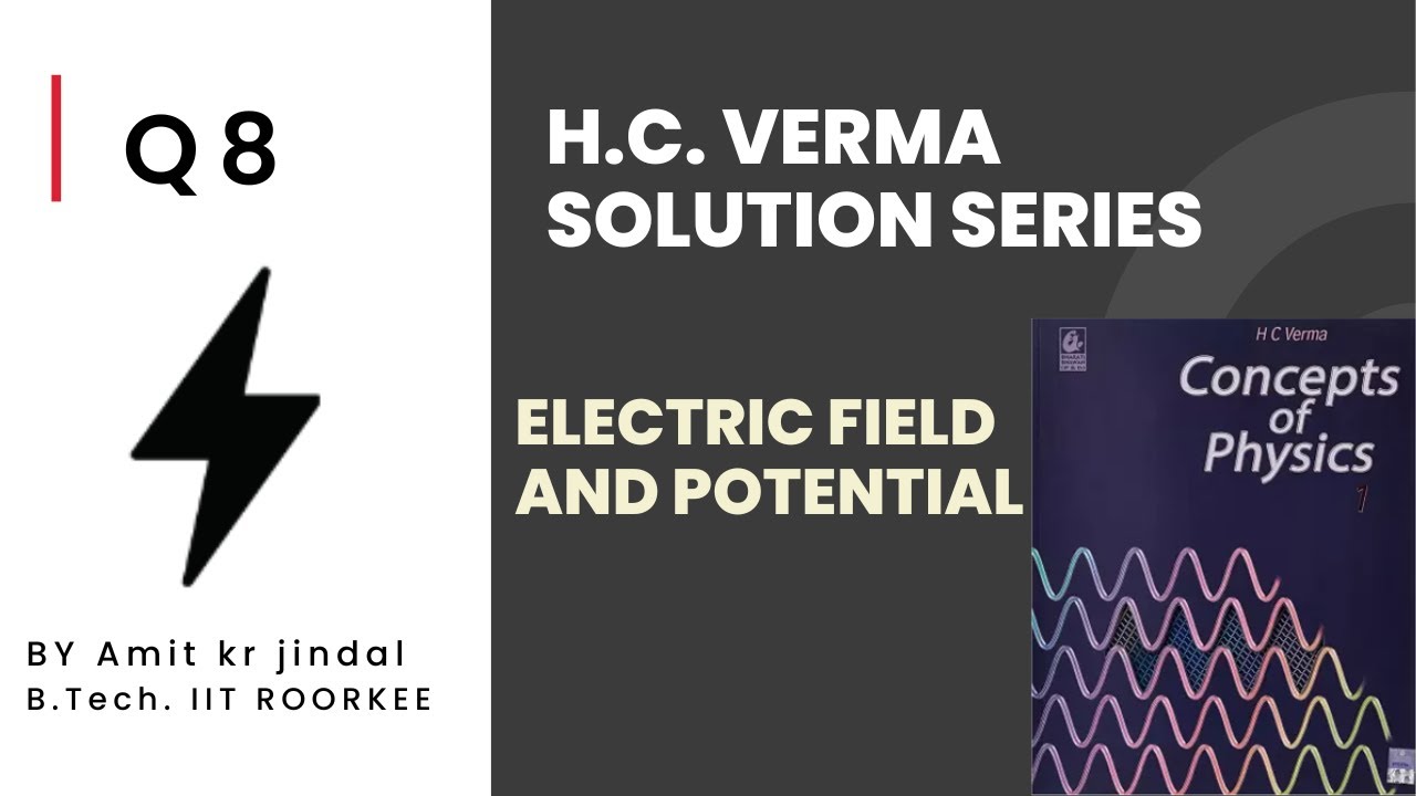 H C VERMA SOLUTIONS|| ELECTRIC FIELD AND POTENTIAL|| Q 8 ...