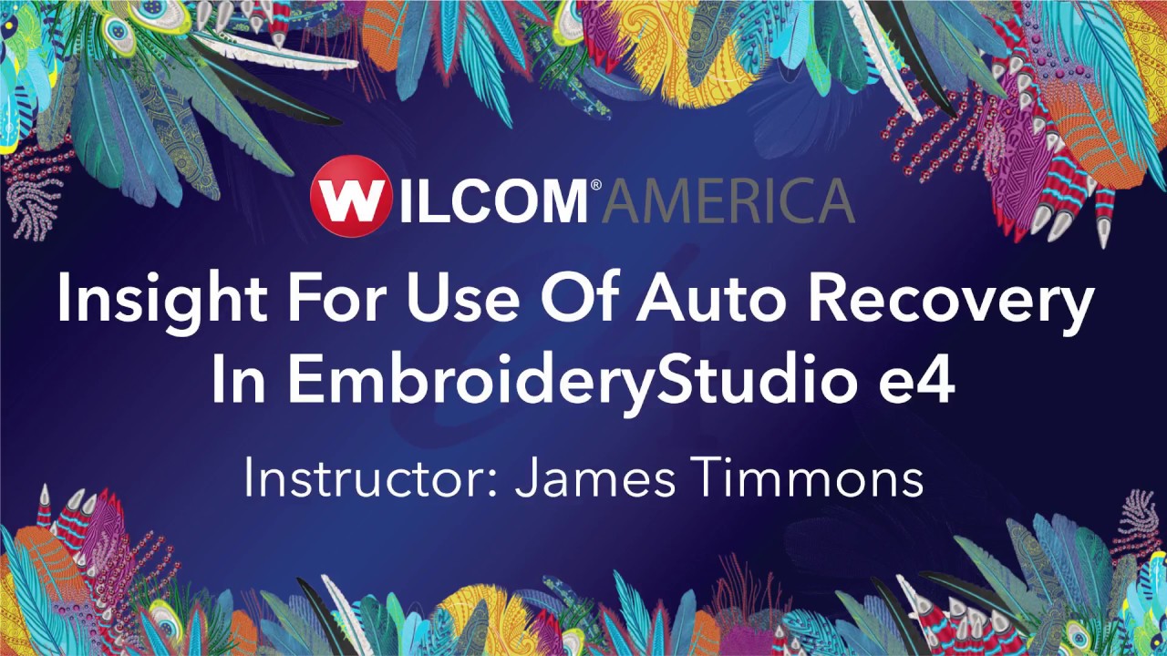 Insight For Use Of Auto Recovery In EmbroideryStudio e4 - YouTube