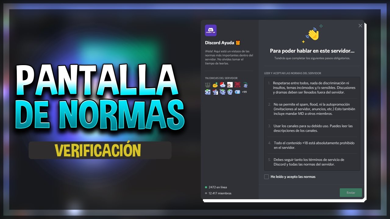 ¡NUEVA FUNCIÓN! Cómo Configurar PANTALLA DE NORMAS en DISCORD ...