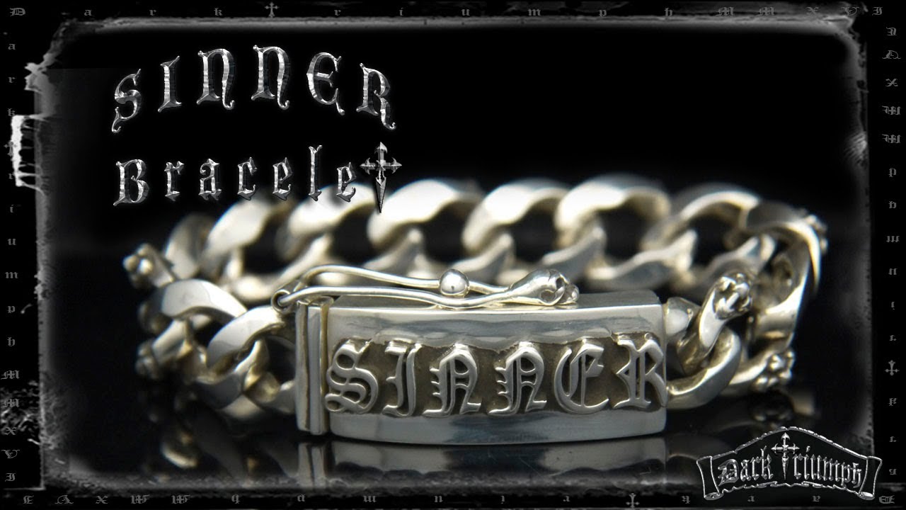 SINNER Cross Skull Custom Bracelet in Sterling Silver | SINNER - YouTube