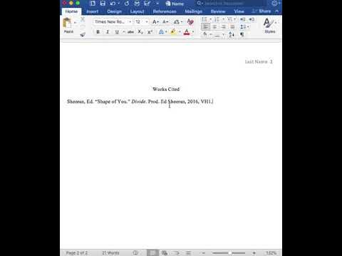 MLA Format Works Cited Music Video - YouTube