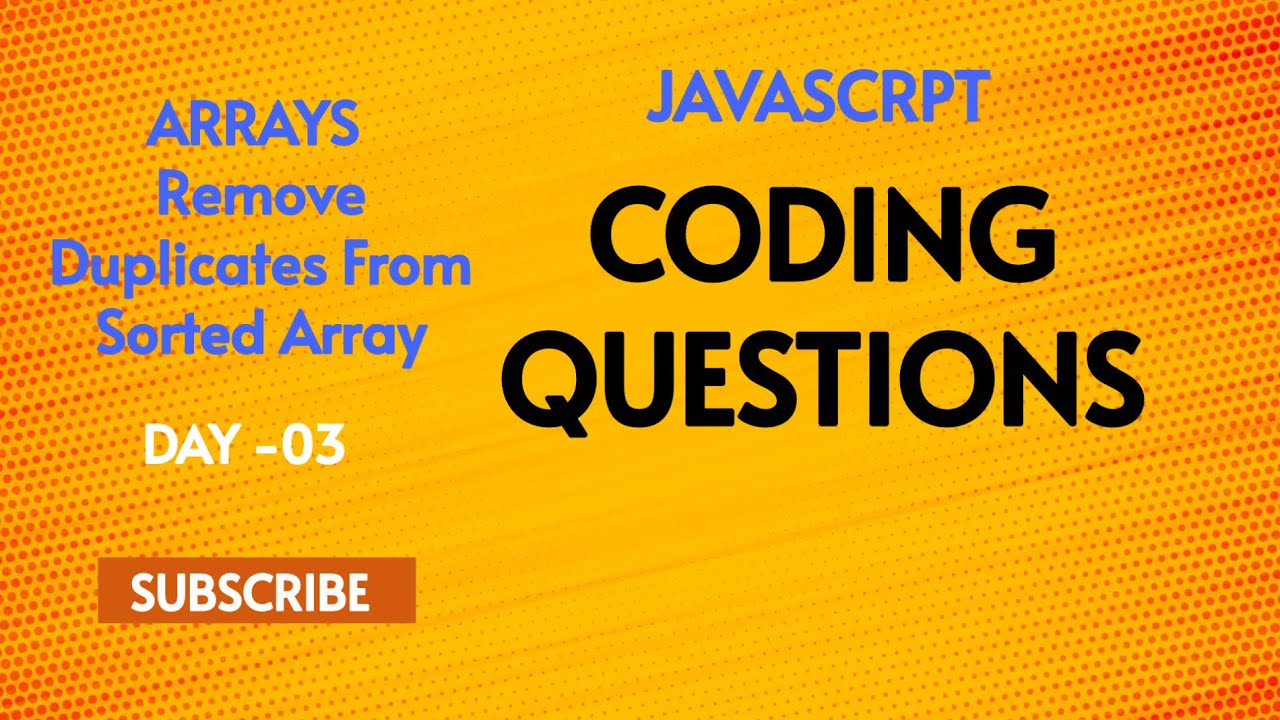 remove duplicates from sorted array - YouTube