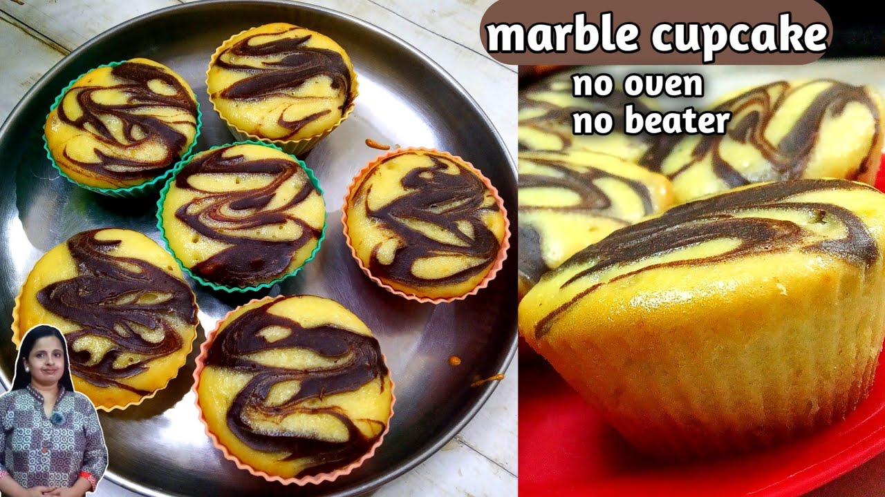 marble cupcake recipe without oven | how to make marble cupcake ...