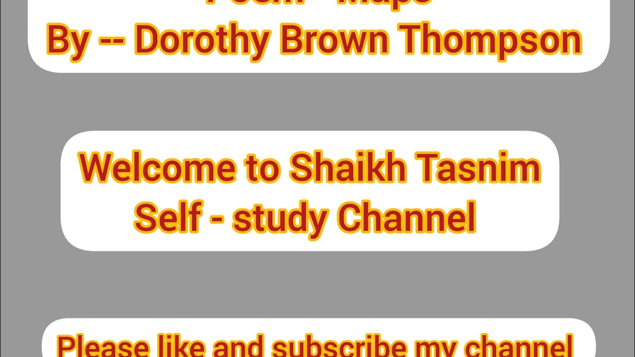 poem -Maps -- written by Dorothy Brown Thompson - YouTube