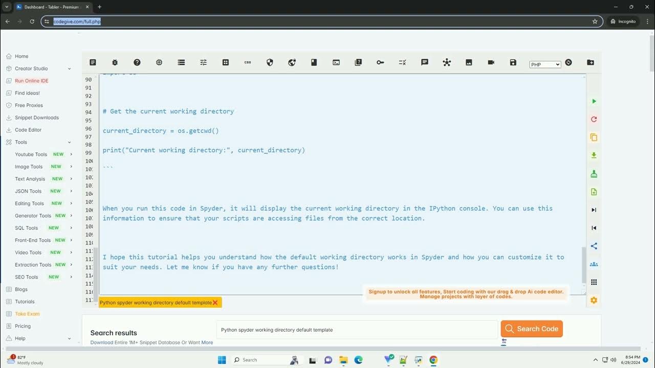 Python spyder working directory default template - YouTube