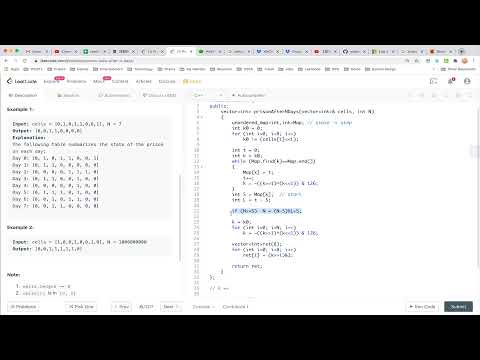 【每日一题】957. Prison Cells After N Days, 7/3/2020 - YouTube