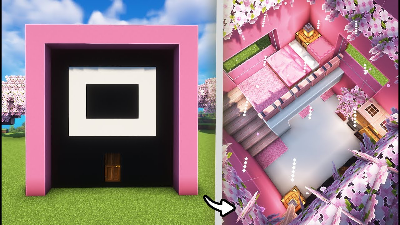 Minecraft: Squid Game Modern House Tutorial (Easy) I Cherry Blossom ...