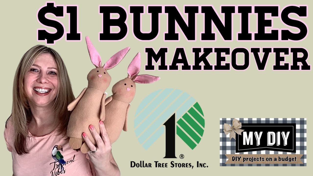 DOLLAR TREE BUNNY DIY | $1 BUNNY | Easter & Summer Decor | SO CUTE ...