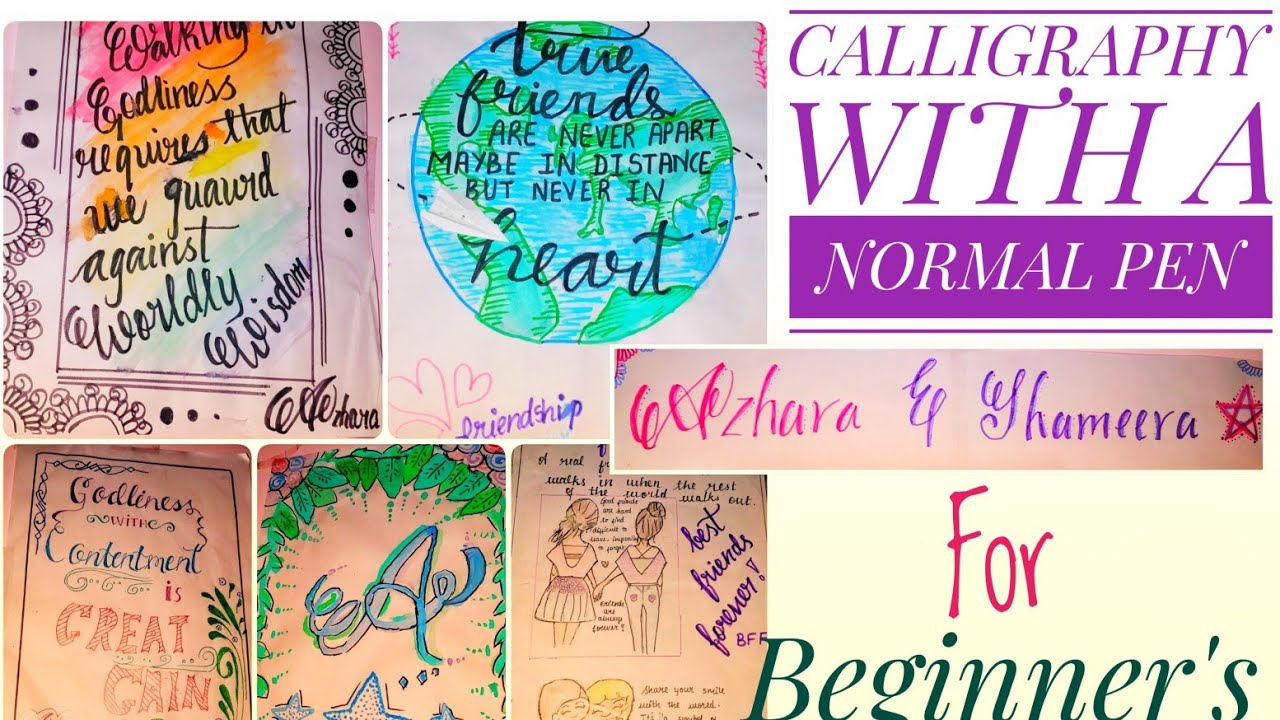 HOW TO WRITE CALLIGRAPHY WITH A NORMAL PEN for beginners - YouTube