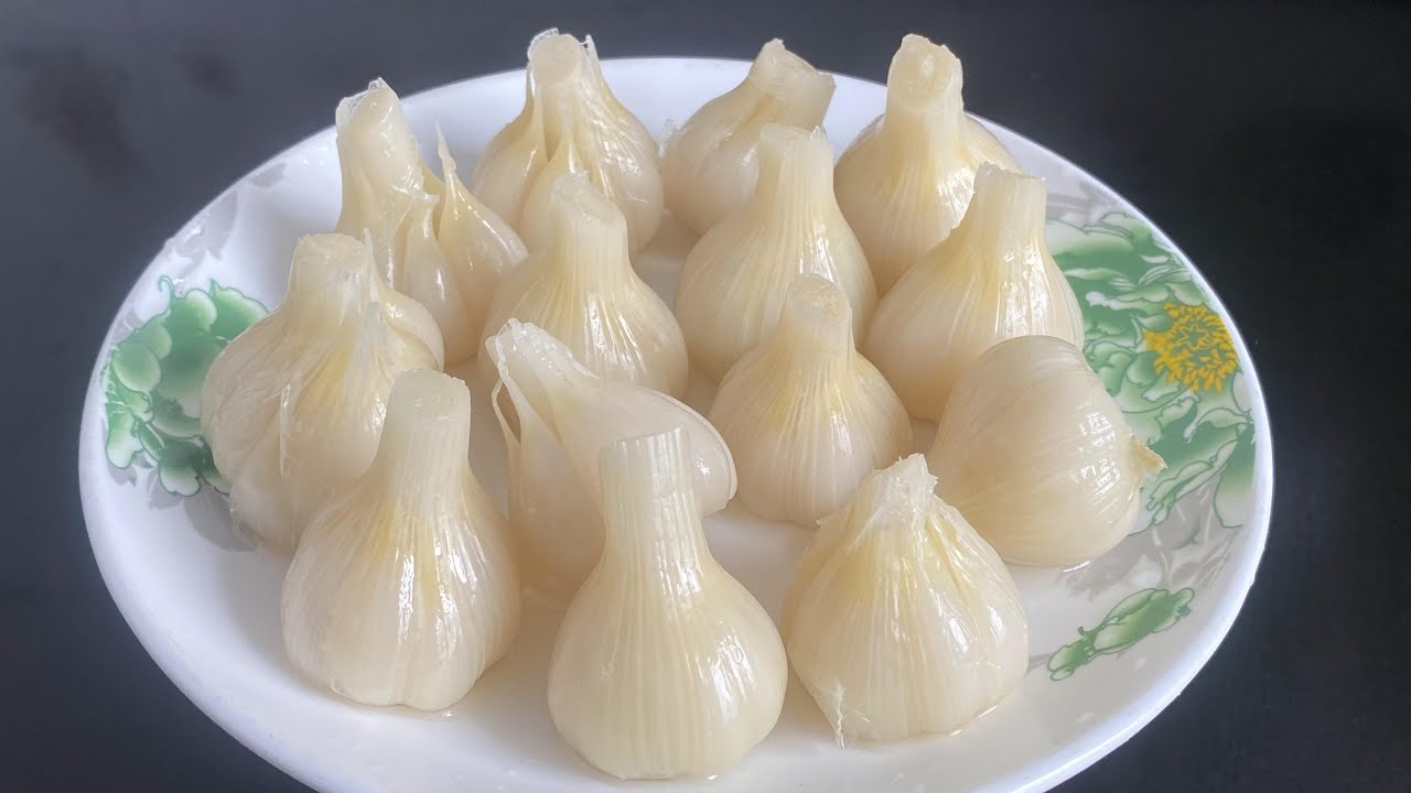 Quick bubble gum vinegar garlic, three days crystal clear快速自制糖醋蒜，几天入味十天 ...