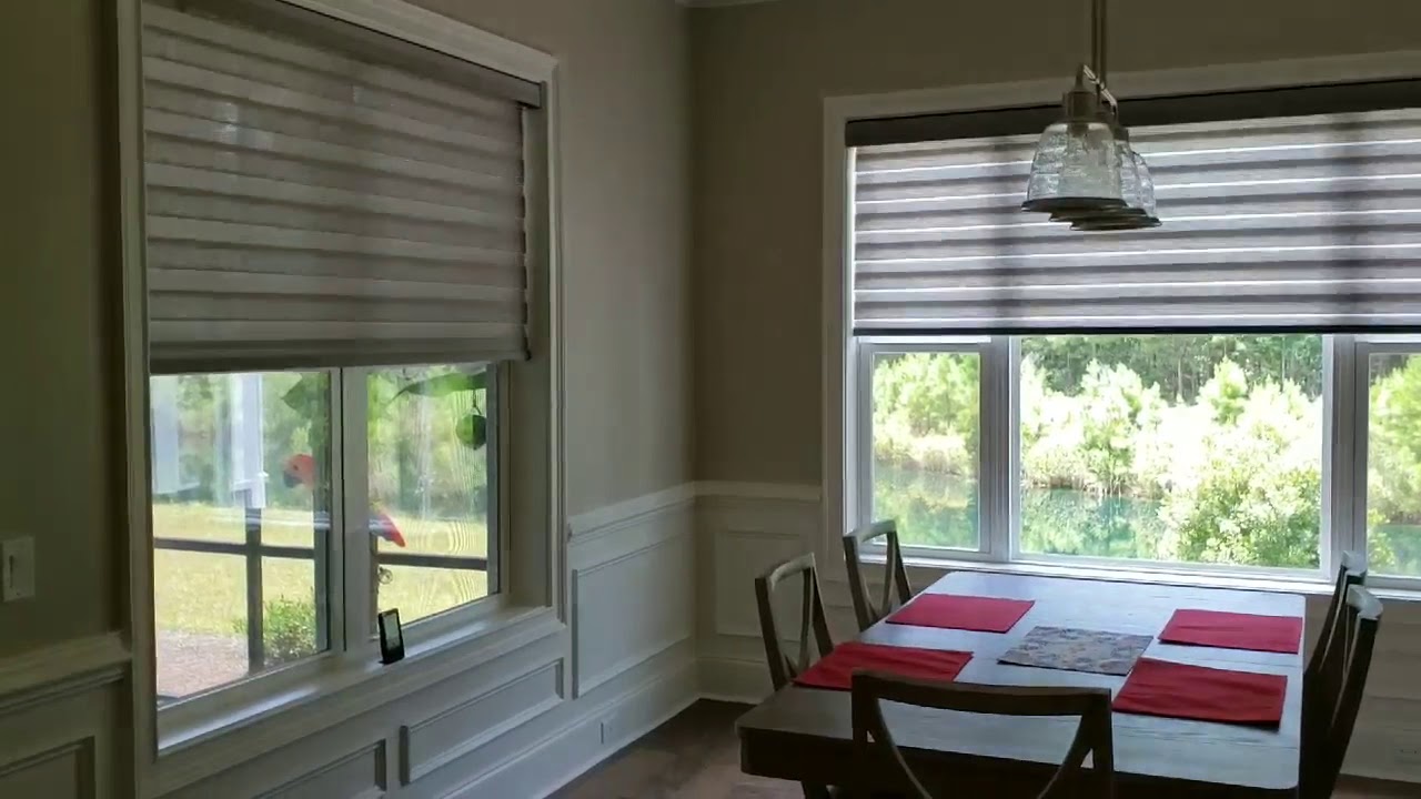 Motorized Banded Shades - YouTube