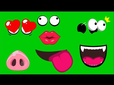 funny cartoon face green screen - YouTube