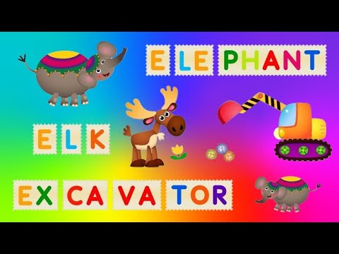 Abc | Phonics song - Letter E - EXCAVATOR, ELK, ELEPHANT | Bini Bambini ...