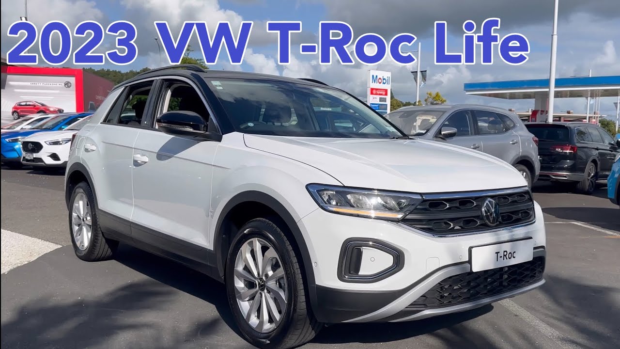 🎥 2023 Volkswagen T-Roc Life | Pure White w Black Roof | Walkaround ...