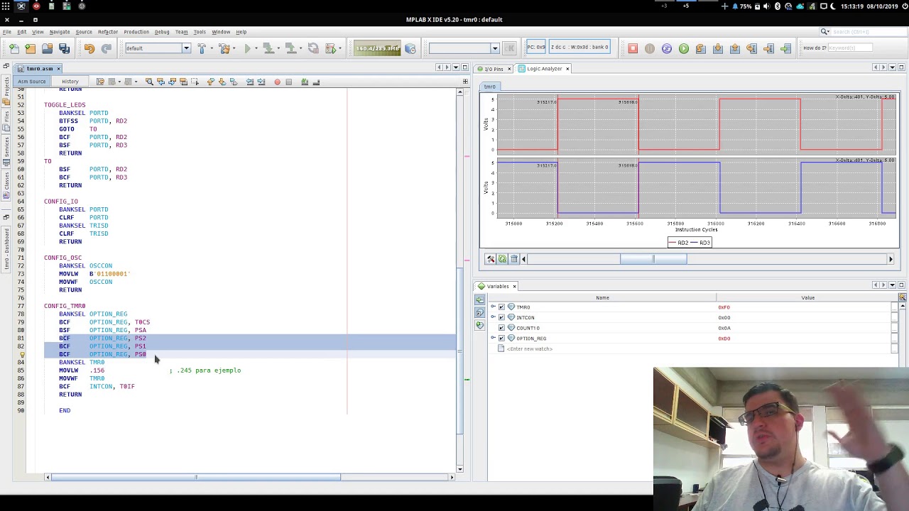 Cómo configurar el Timer0 en el PIC16F887 - YouTube