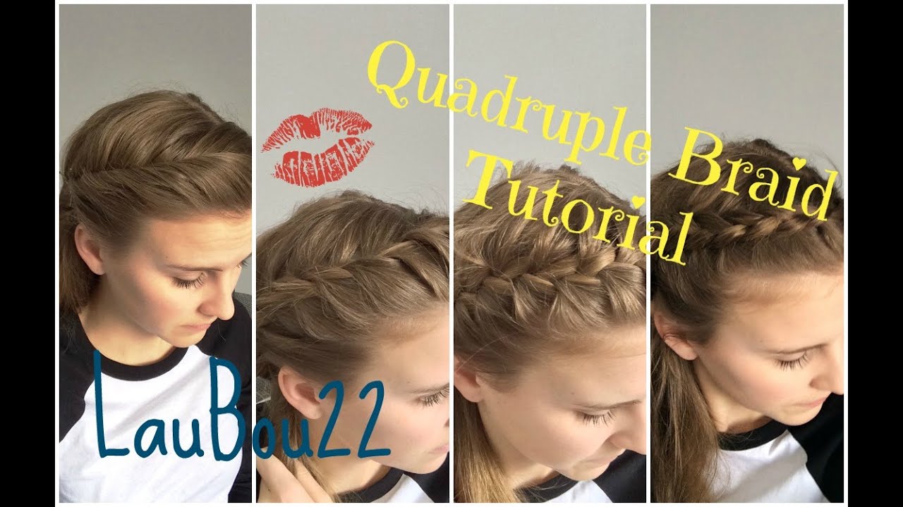 Quadruple Braid Tutorial | LauBou22 - YouTube