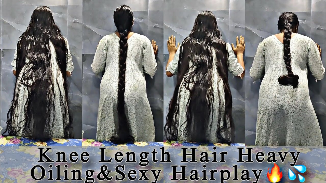 “Oil-Drenched Hair Seduction: Bun Tease, Slick Strands & Sultry Braid ...