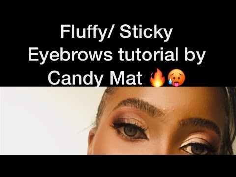 Fluffy/ Sticky eyebrows tutorial - YouTube