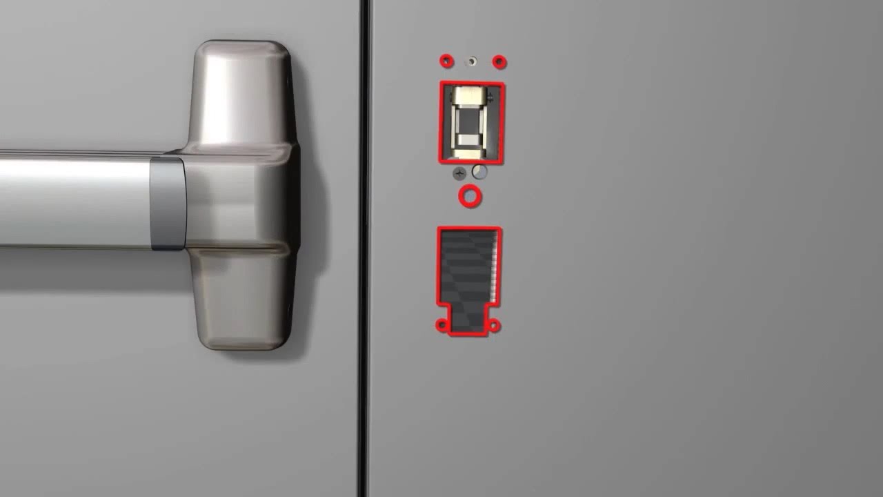 Von Duprin Concealed Vertical Cable (CVC) Retrofit Installation - YouTube