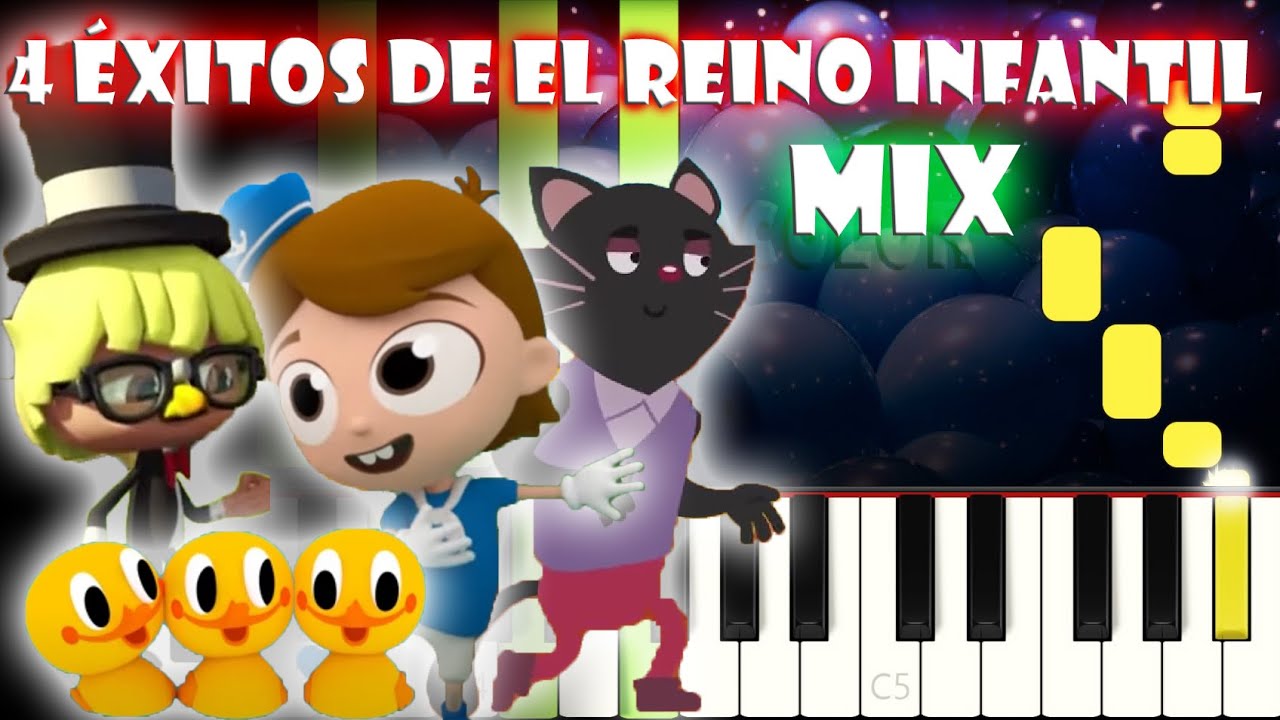 4 Éxitos de El Reino Infantil | Piano cover | Tutorial | Karaoke - YouTube