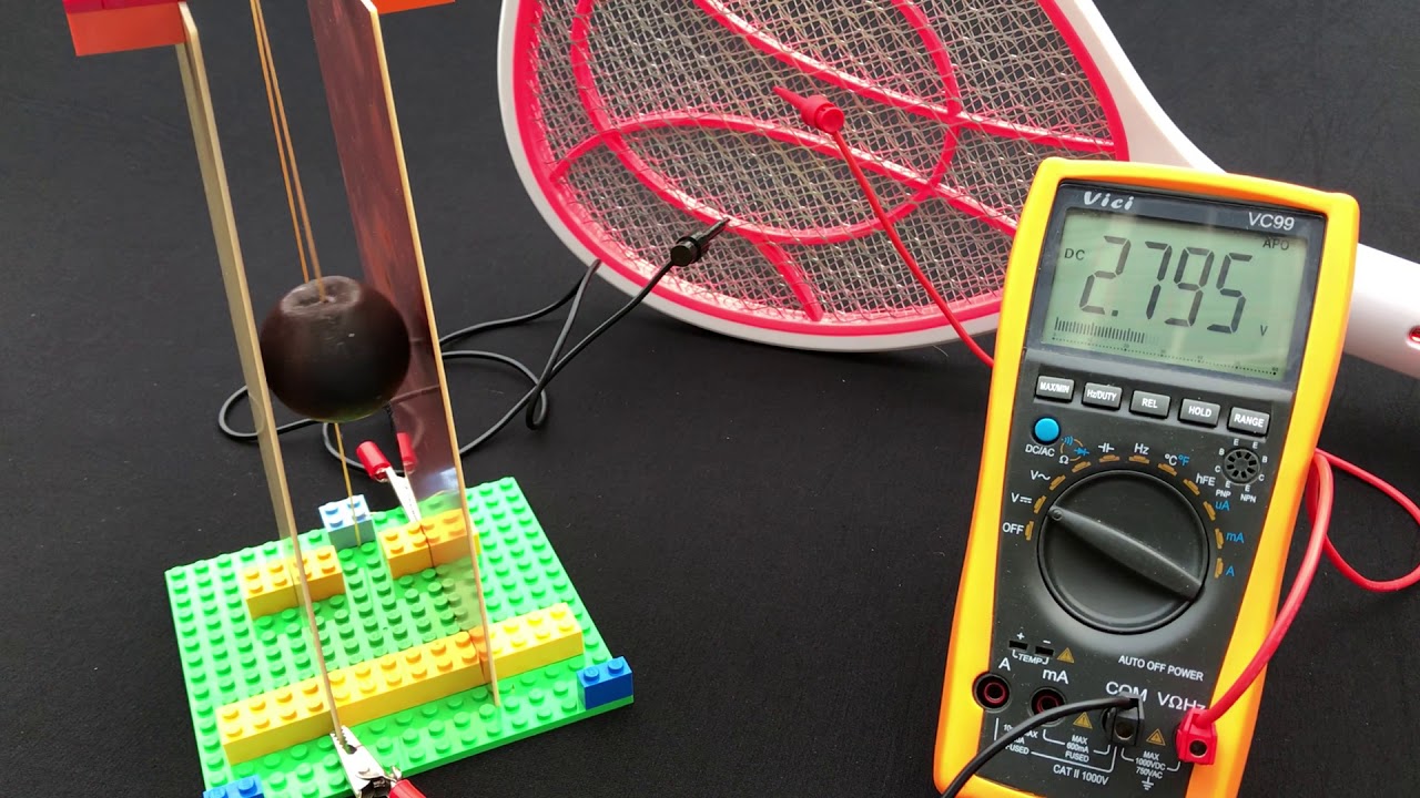 franklin's bell's with bug zapper and ping pong ball - YouTube
