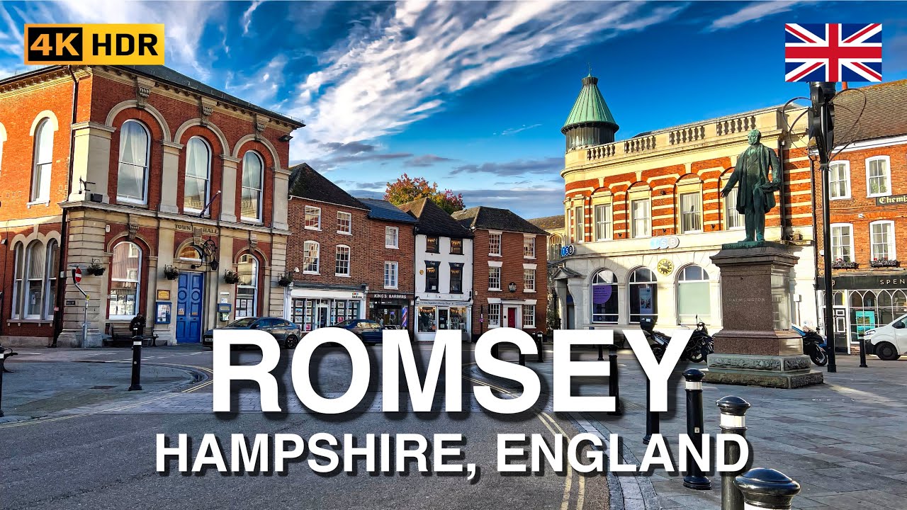 A Relaxing Walk Through Historic Romsey, England | 4K HDR Virtual Tour ...