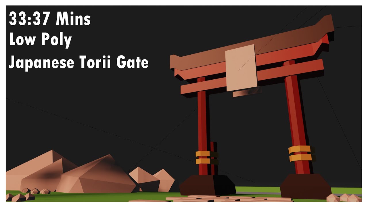 Low Poly Japanese Torii Gate || Blender Noob Creates || Timelapse - YouTube