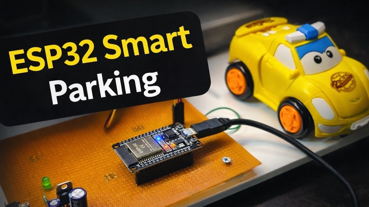 Smart IoT Car Parking System using ESP32 | Automatic Boom Barrier & LCD ...