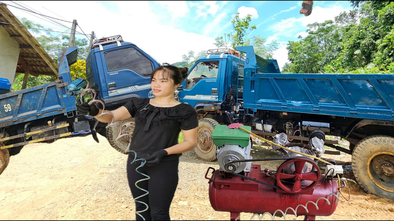 Driver and Girl repainted the dump truck. - YouTube