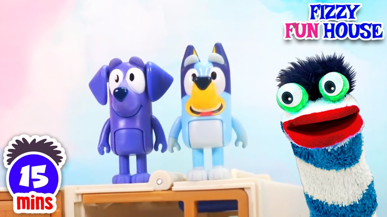 Fizzy and Phoebe Go To An Amusement Park And Meet Bluey | Fun ...