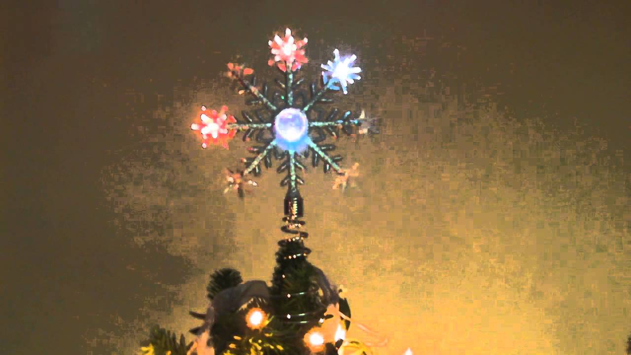 LED Christmas Tree Topper - Color Changing Glittery Snowflake with ...