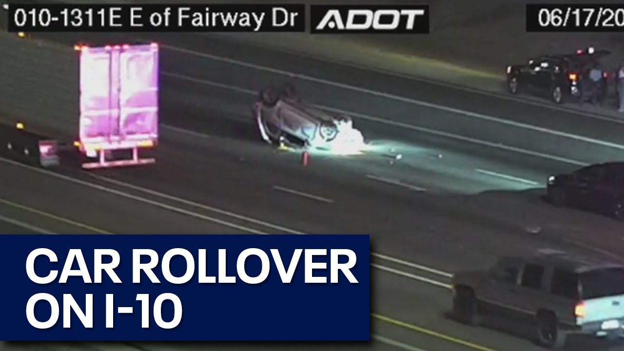 Car rollover near Phoenix on I-10 - YouTube