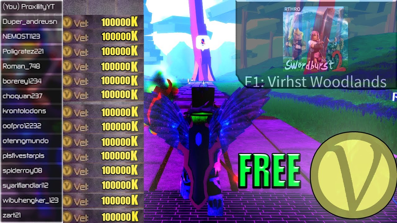 Giving 100k Vel TO NEW PLAYERS SWORD BURST 2 (Roblox) - YouTube