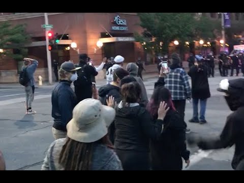Tear gas and rubber bullets - Spokane riot 5/31/2020 - YouTube