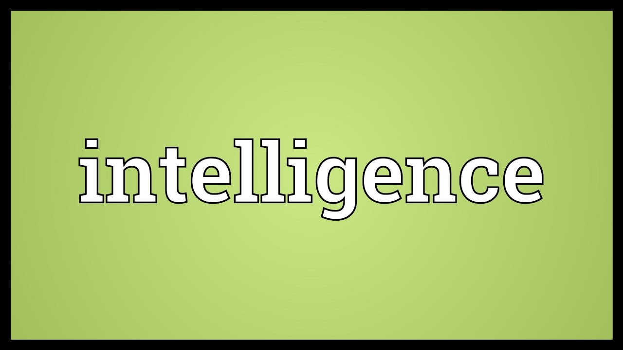 Intelligence Meaning - YouTube