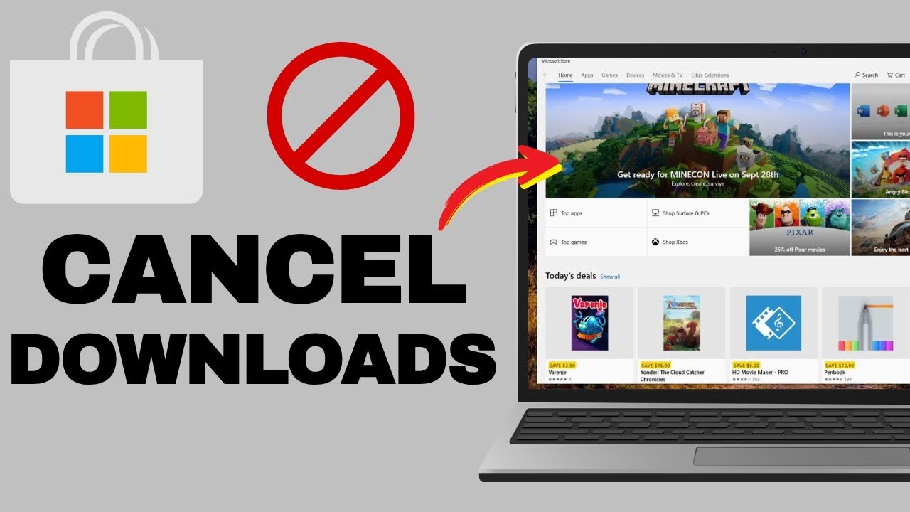 How to Cancel Downloads on Microsoft Store - YouTube