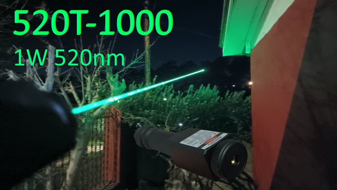 520T-1000 1000mW (1W) 520nm Green Laser Pointer Review - YouTube