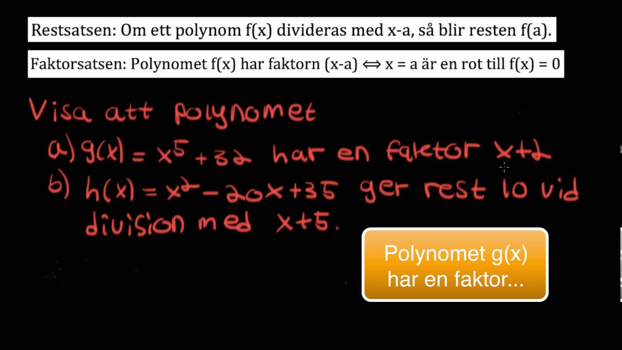 Rest och faktorsatsen- Matte 4 - YouTube
