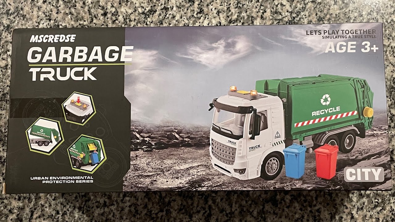 Garbage Truck Toy with Dumping Function, Friction Powered Trash Truck ...