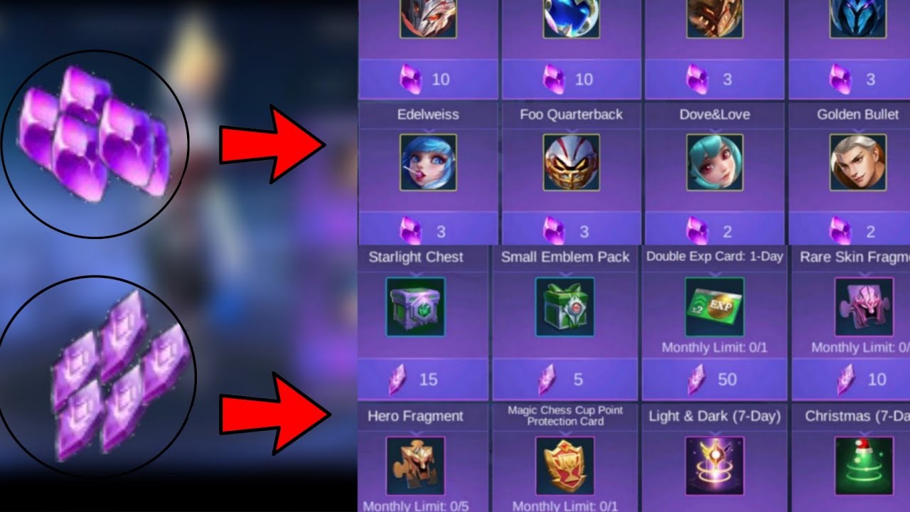 Starlight magic fragment and starlight Gem Buy skin hero Mobile Legends ...