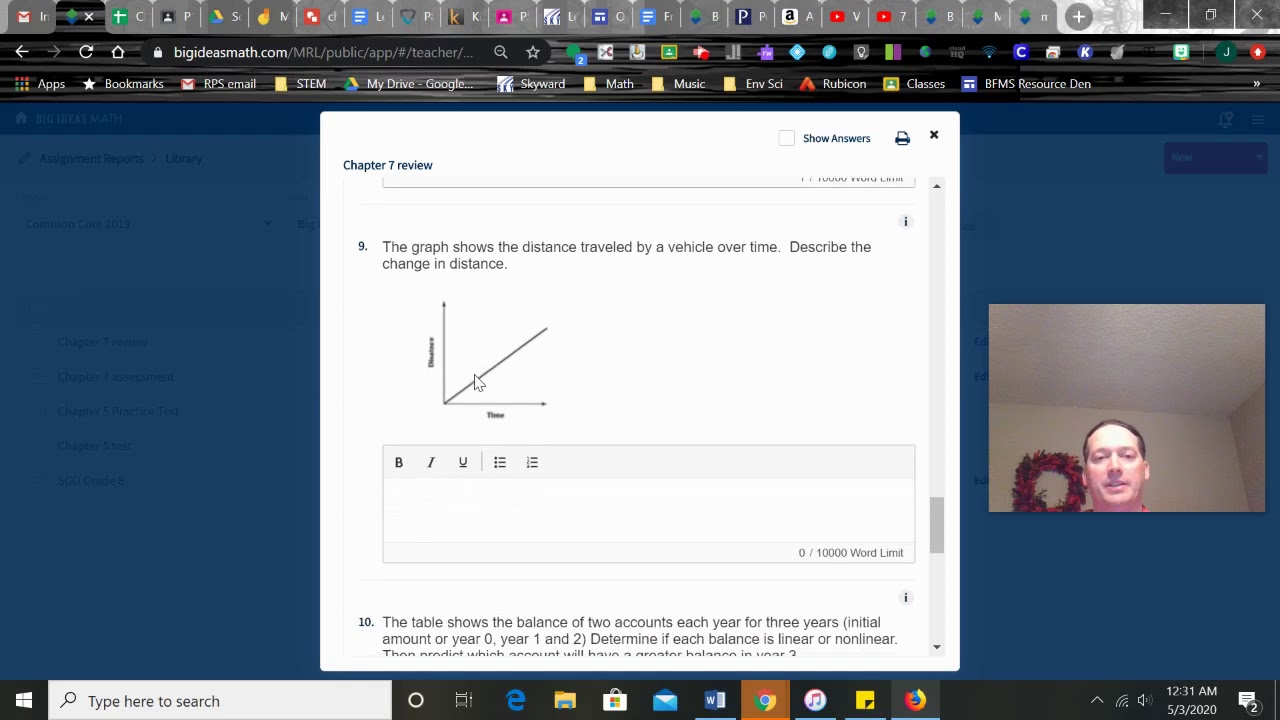 Chapter 7 review answer key Math 8 - YouTube
