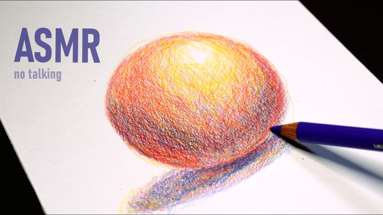 Soft relaxing drawing sounds ASMR, colored pencil drawing - YouTube