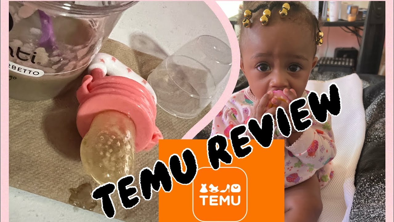 Temu Review|Safe & Soft Silicone Baby food feeder & Teething toy-Combo ...