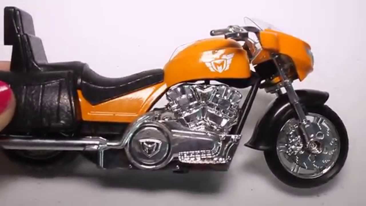 Yellow Harley Davidson Kids Motorcycle Mini Toy - YouTube