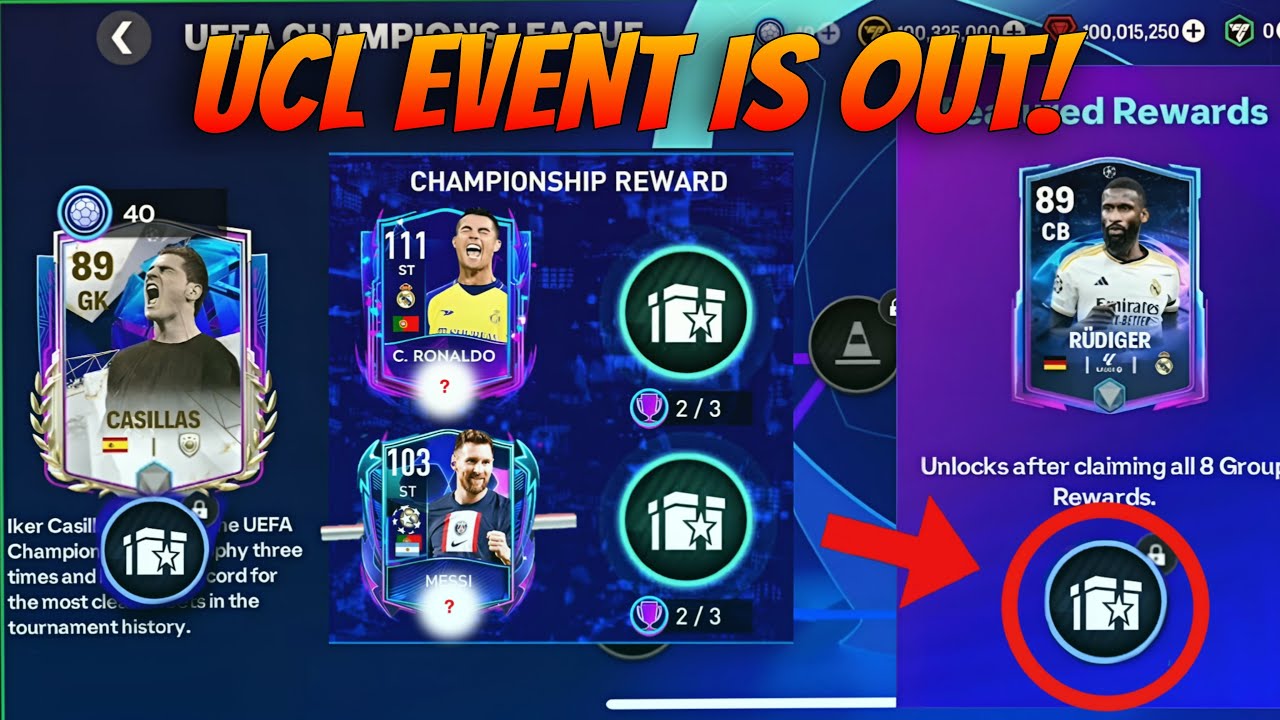 UCL Event free Rudiger 🤑| Messi and Ronaldo cards ? | UCL Event guide ...