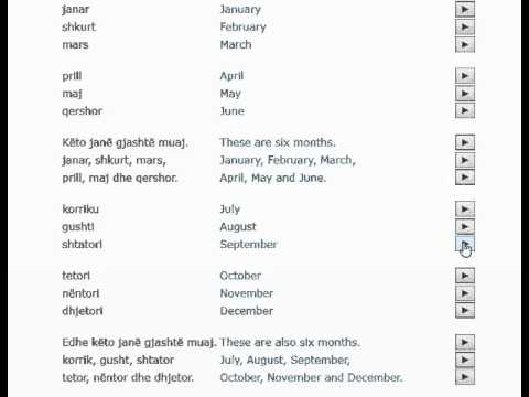 Muajt Anglisht Shqip - YouTube