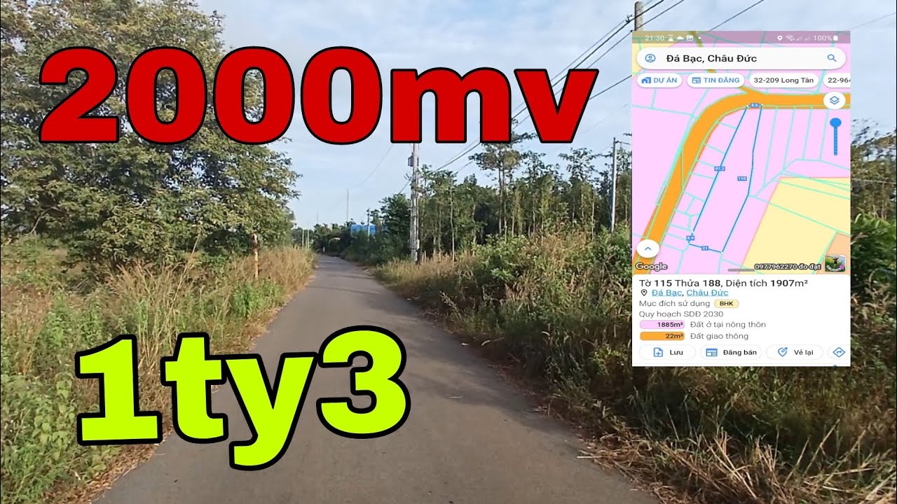 MẶT TIỀN ĐƯỜNG NHỰA THÔNG, GẦN NGÃ SÁU ĐÁ BẠC. 2000MV MÀ GIÁ CHỈ 1TY3 CHỐT - YouTube